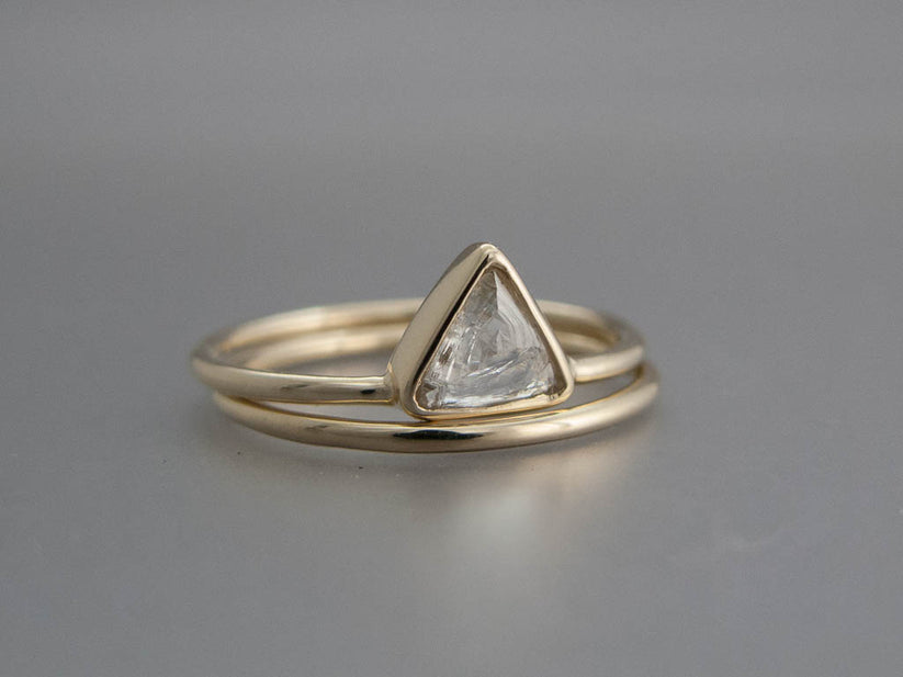 Custom Rough Triangle Diamond Gold Engagement Ring – Shirlee Grund Jewelry