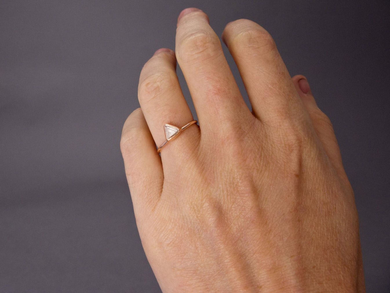 Custom Rough Triangle Diamond Gold Engagement Ring – Shirlee Grund Jewelry