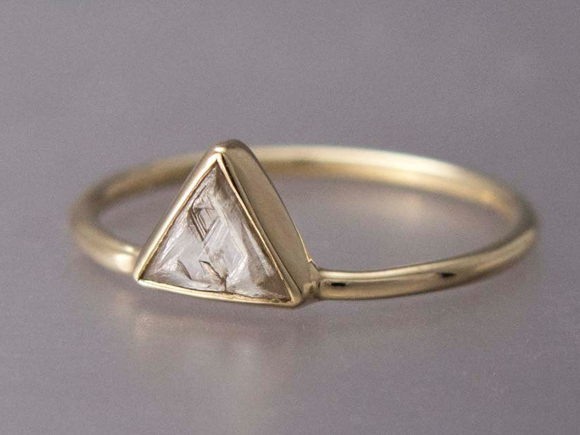 Custom Rough Triangle Diamond Gold Engagement Ring – Shirlee Grund Jewelry